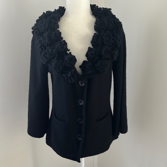 Soft Surroundings | Sweaters | Soft Surroundings Black Wool Cardigan Sz ...